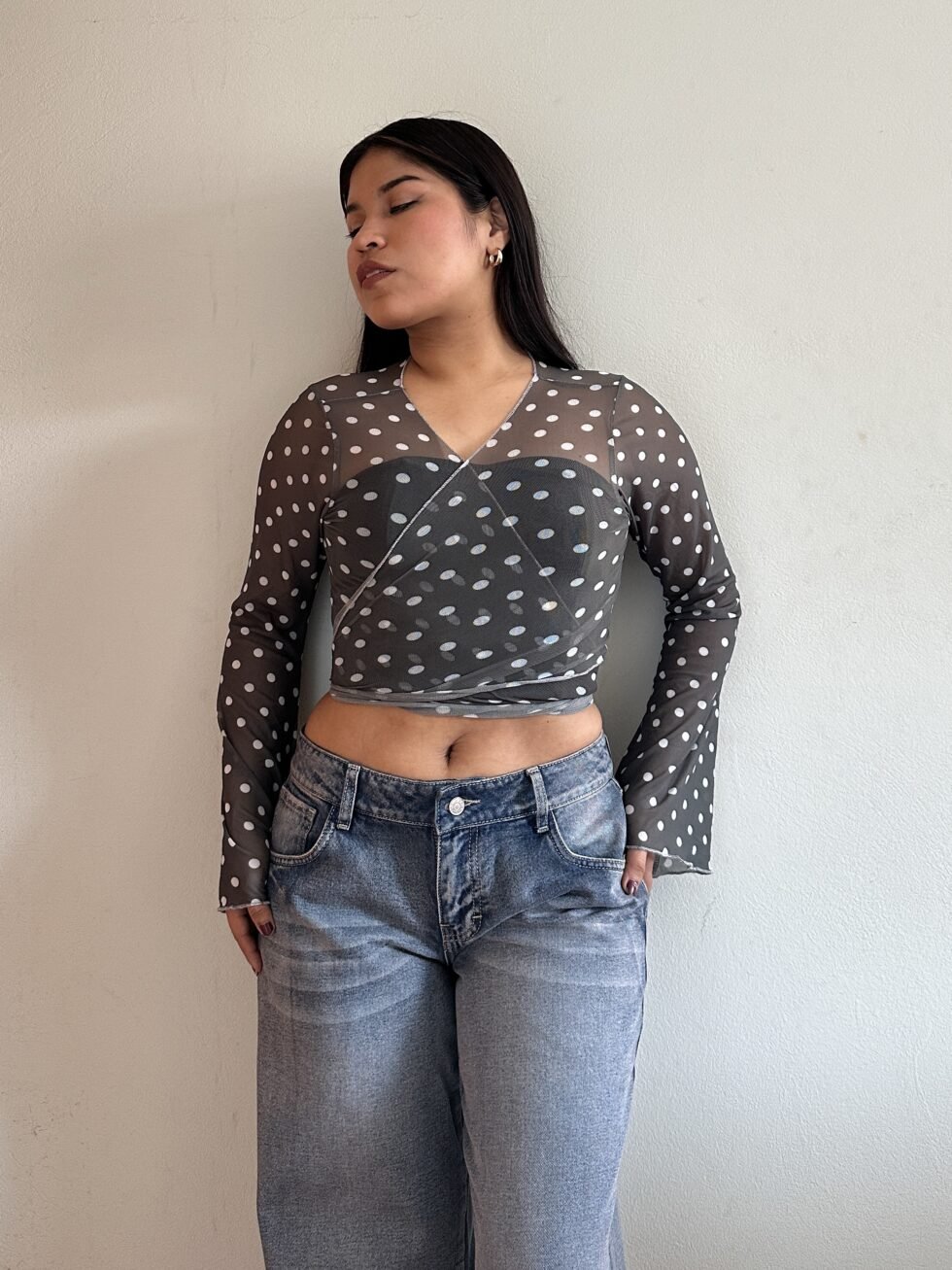 Capa Mesh Polka Dots Negro | Artlent